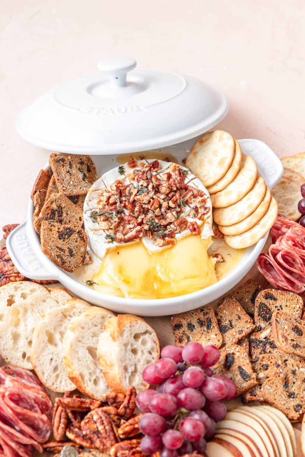 Baked Brie with Honey and Pecans ~ Barley & Sage