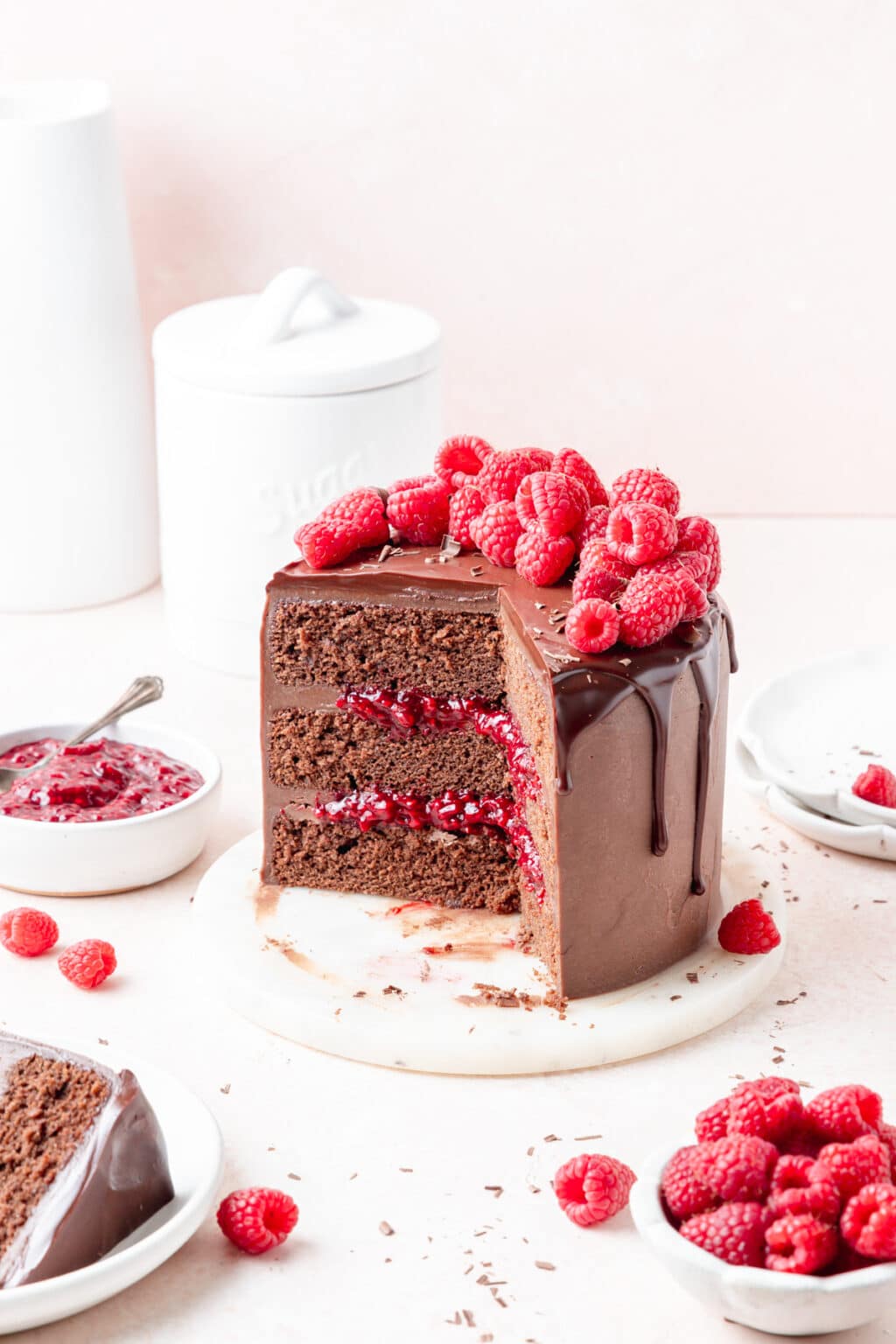 Chocolate Raspberry Layer Cake ~ Barley & Sage
