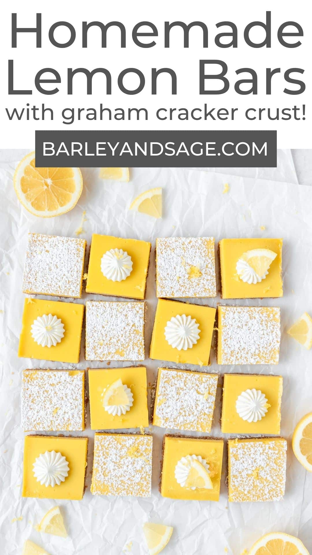 Lemon Bars with Graham Cracker Crust ~ Barley & Sage
